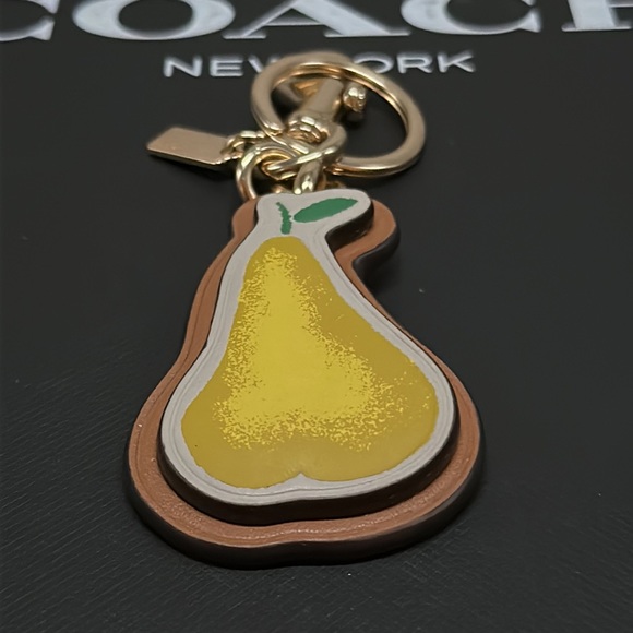 Coach | Accessories | Coach Pear Bag Charm Signature Canvas Tropical ...